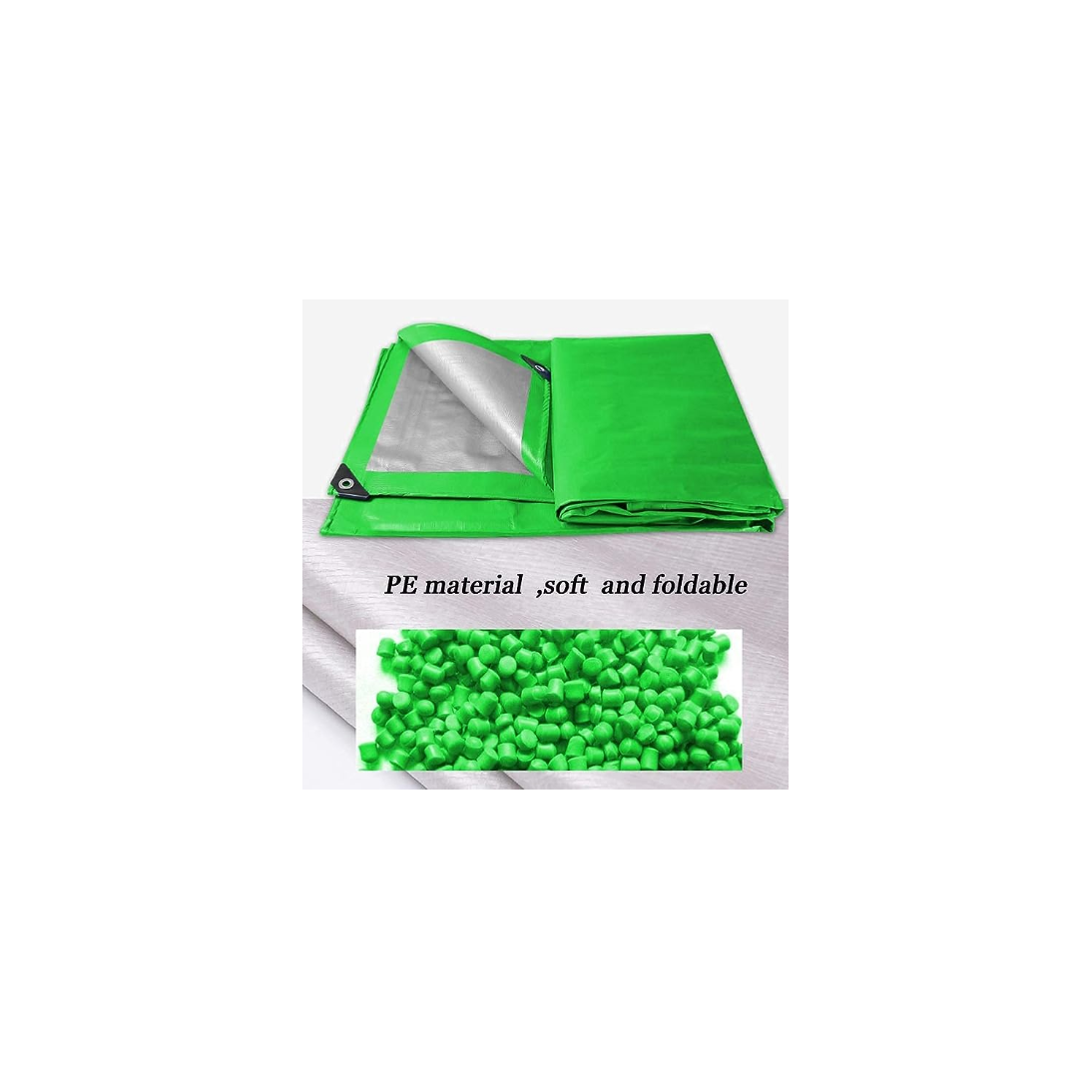 Buy Waterproof Tarpaulin Sheet Green/Silver Size (meter) 10ft x 10ft ...